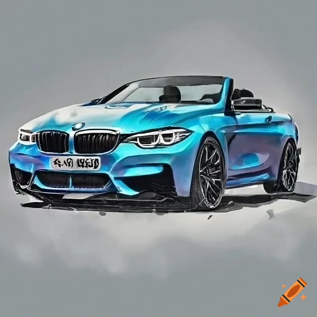Bmw m4 competition convertible in baby blue with uk license plate 333 ...