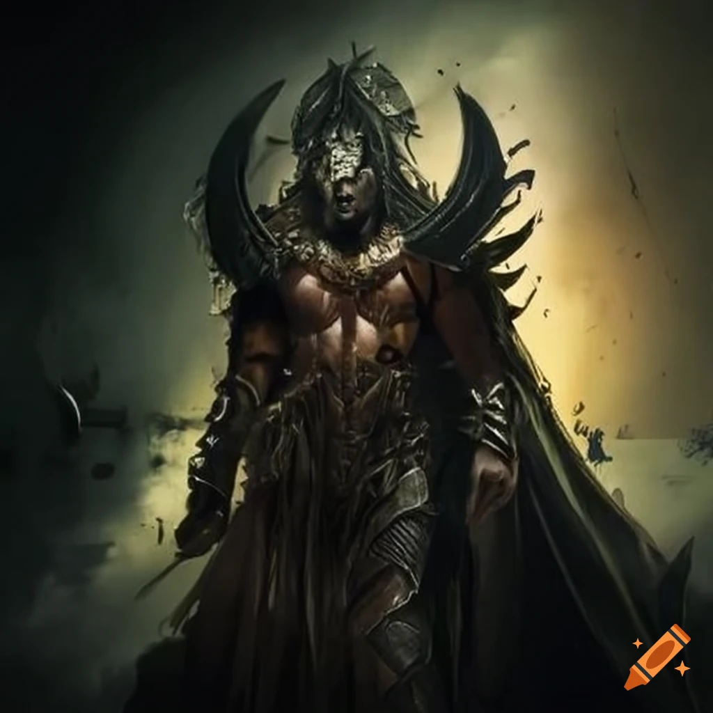 Fierce warrior preparing for battle on Craiyon