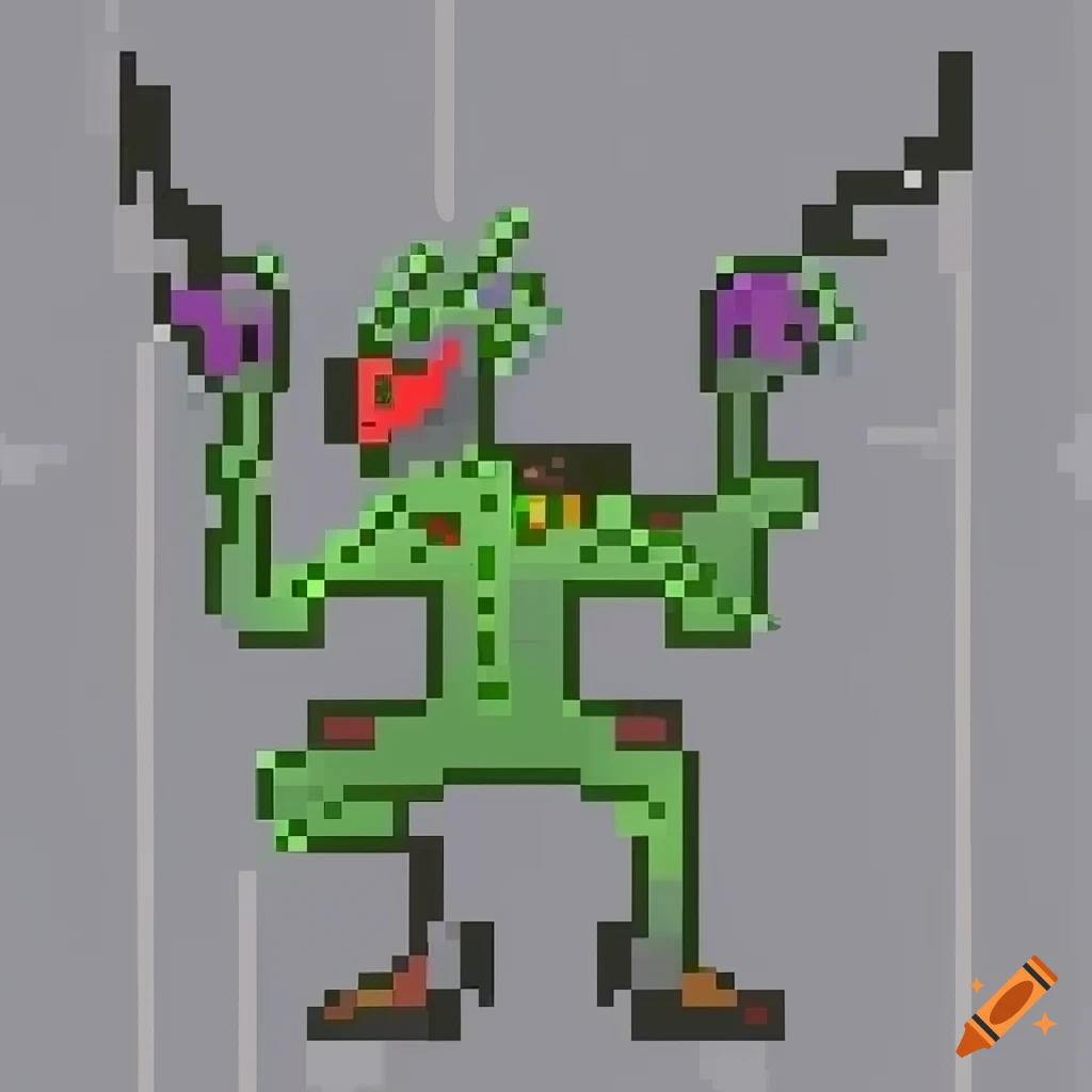 Fierce monster side view 16-bit sprite on Craiyon