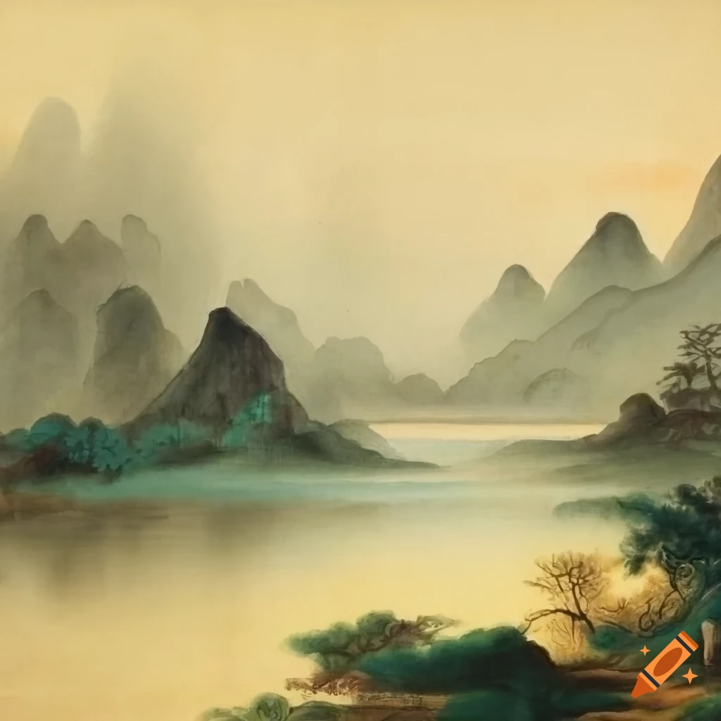Chinese landscape painting in the style of dai jin, li sixun, fan kuan ...