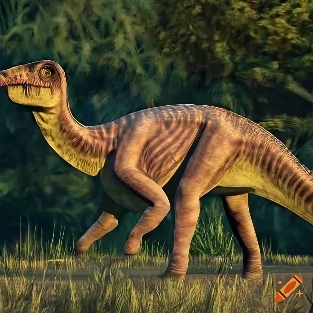 Hefty Hadrosaurus dinosaur with intricate colorful pattern and detailed ...