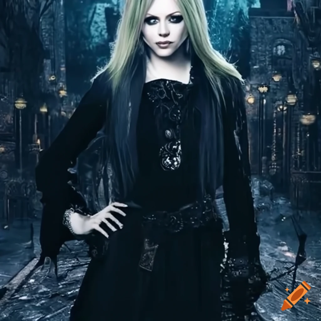Avril lavigne in a bloodborne themed photoshoot on Craiyon