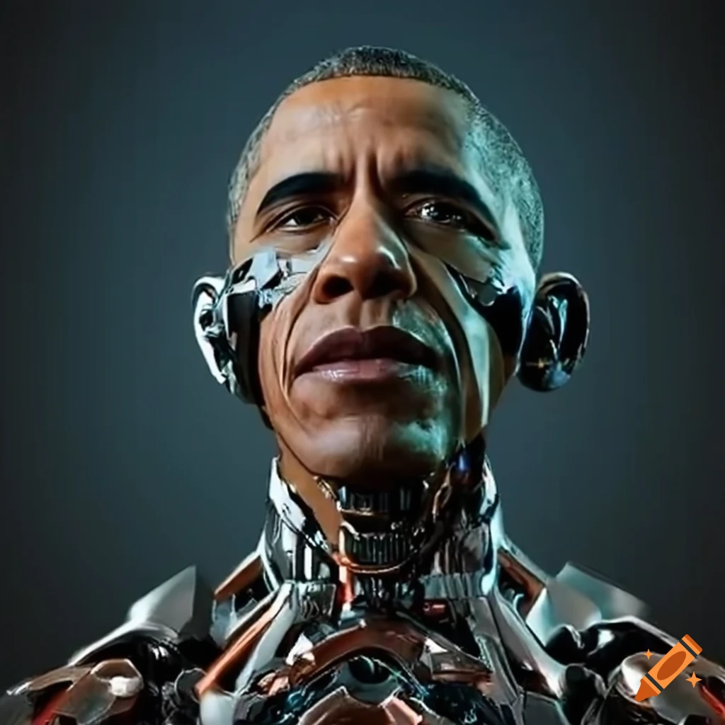Obama depicted as a cyborg on Craiyon