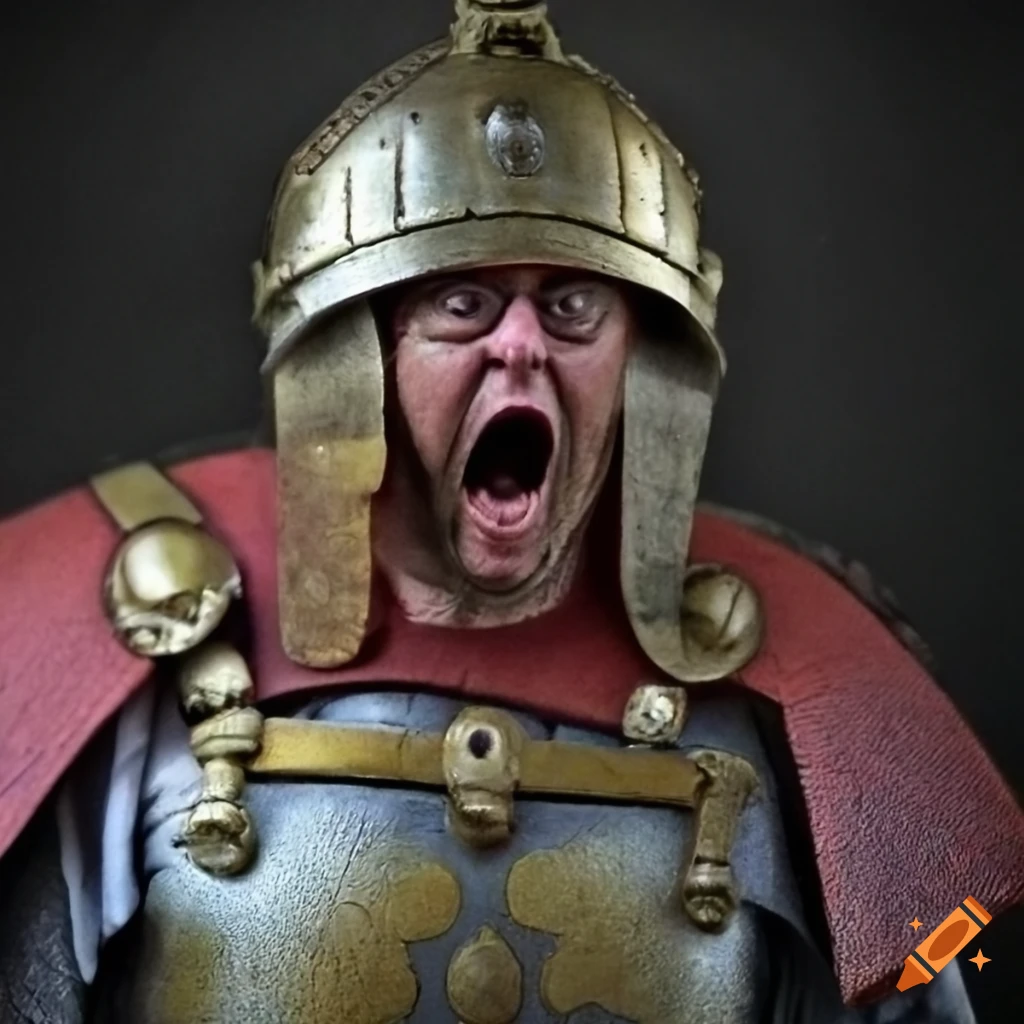 Scared and fearful roman legionary on Craiyon