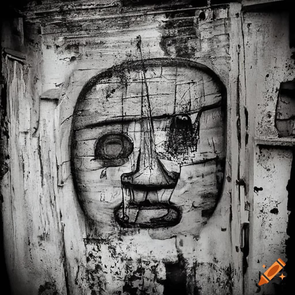 Abstract primitive graffiti art with scratches and holes on Craiyon