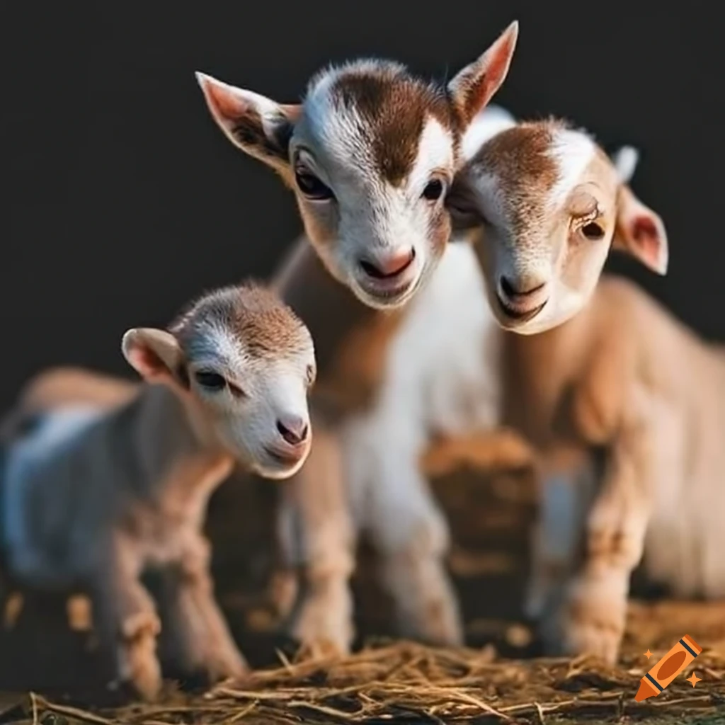 Group of cute baby goats on Craiyon