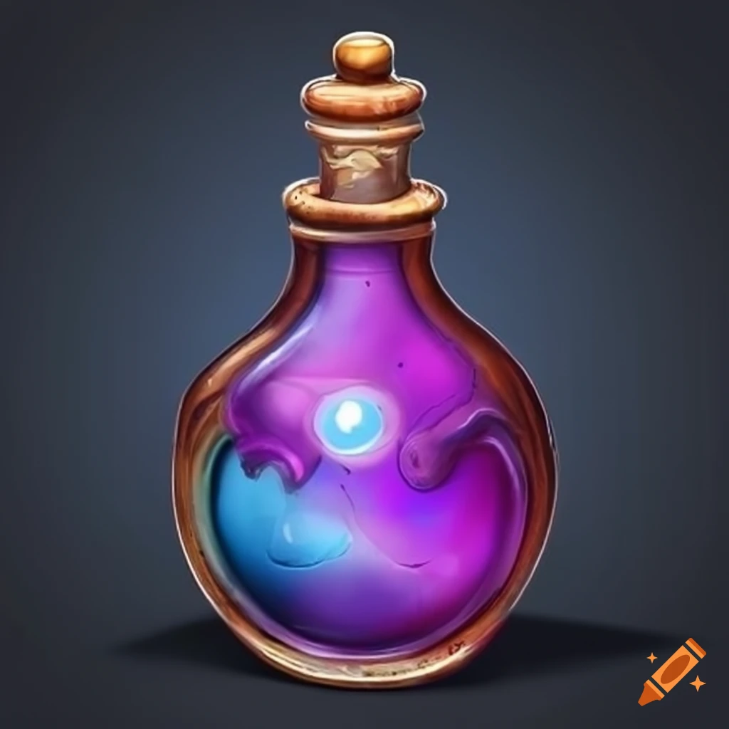 Fantasy potion bottle on Craiyon