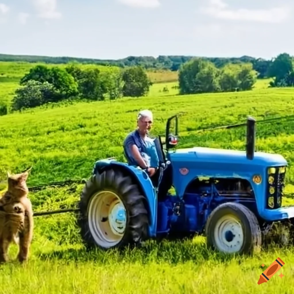 Tractor with a cat on Craiyon
