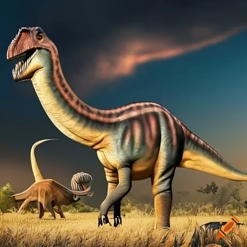 Hefty Hadrosaurus dinosaur with a lizard-like color pattern and scaly ...