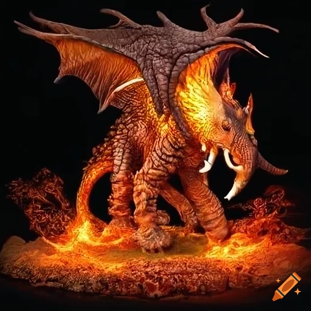 Fire elemental elephant dragon on Craiyon