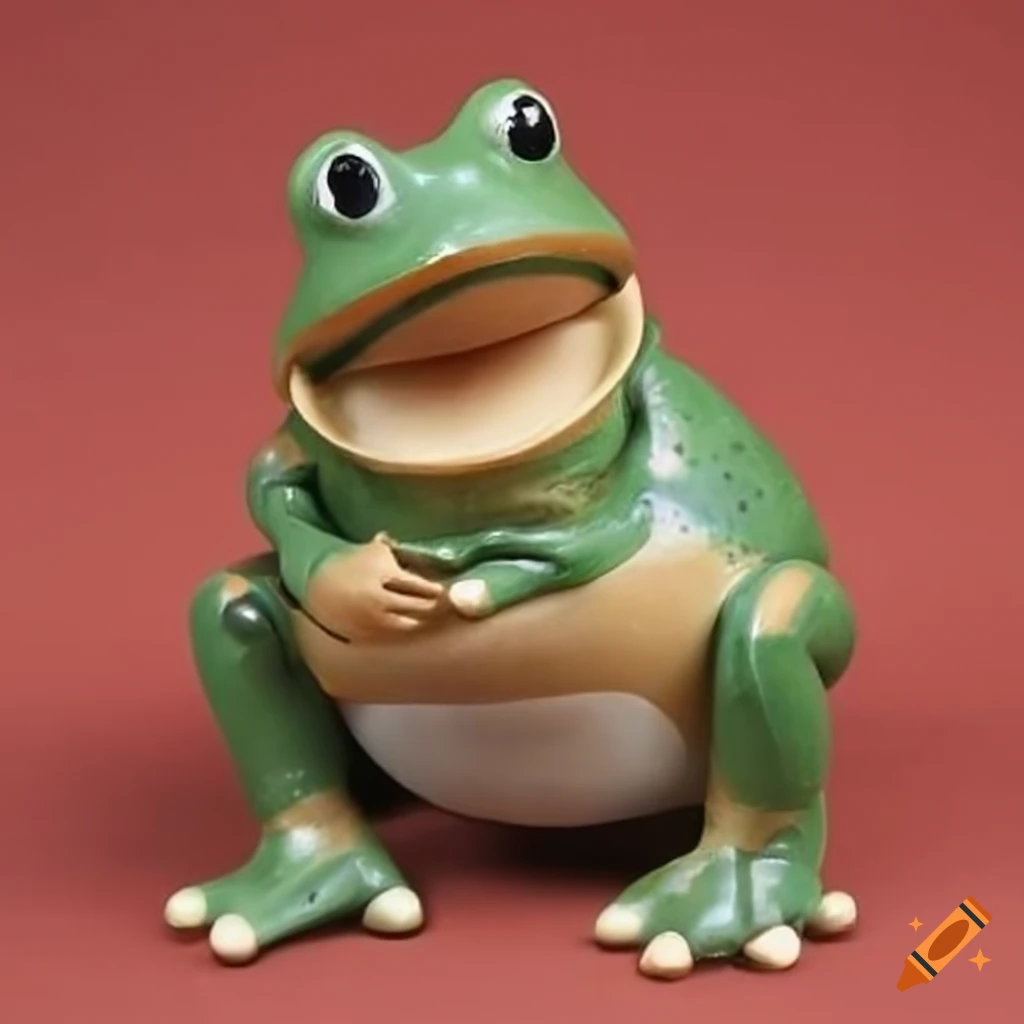 Smiling toad action figure by 19th century japanese artist on Craiyon