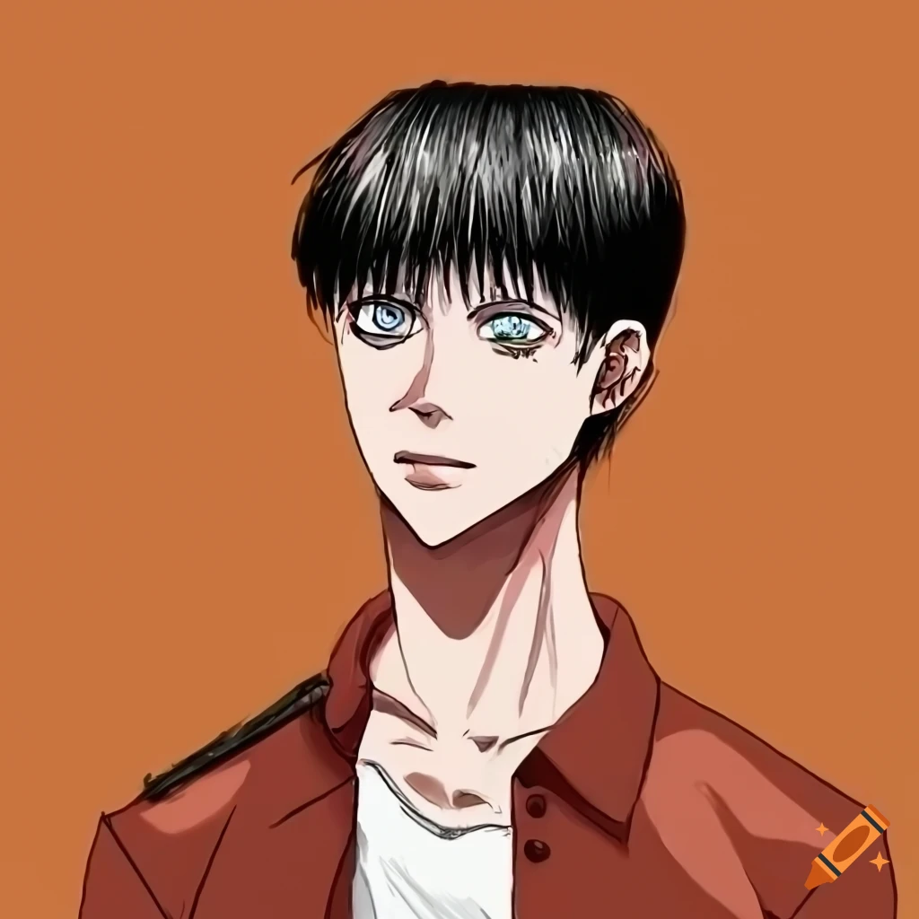 2d drawing of a man in profile with orange background on Craiyon