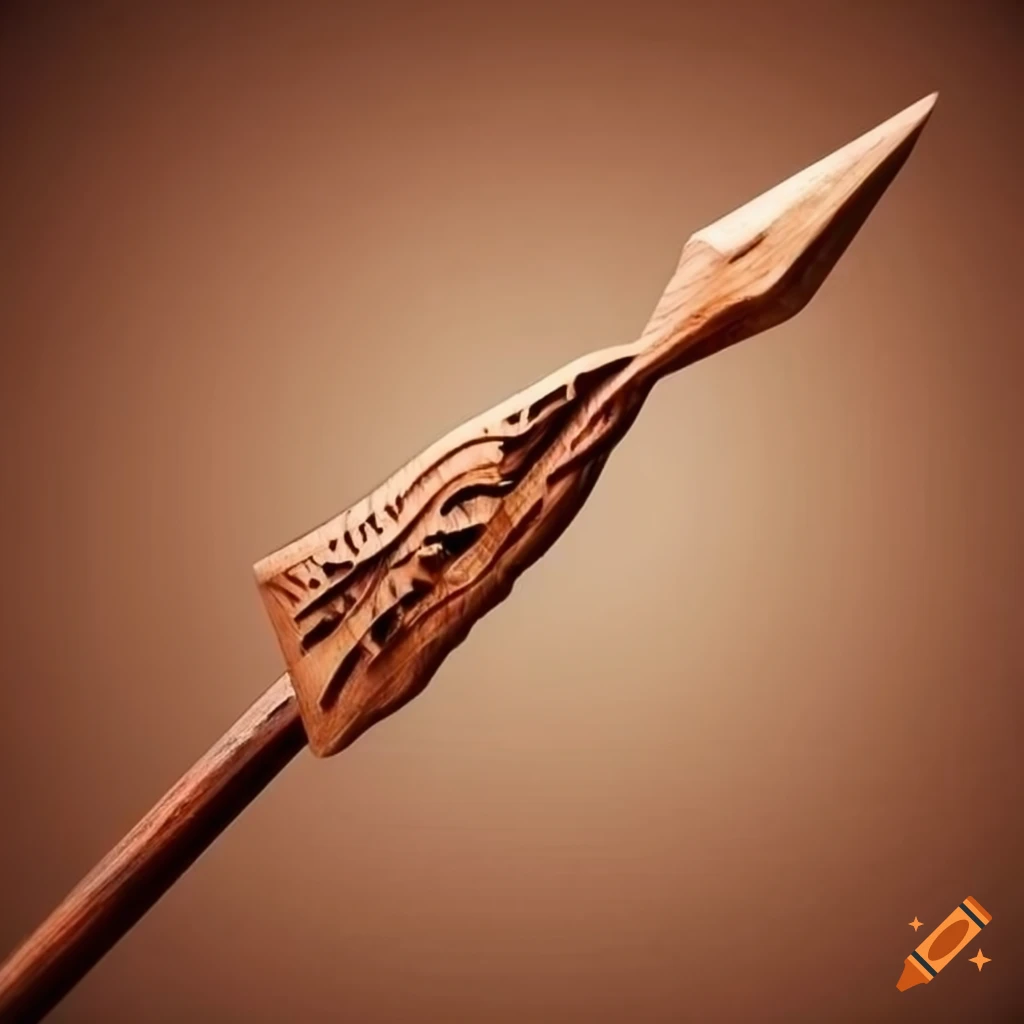 Beautiful wooden arrows with intricate music notes carvings on Craiyon