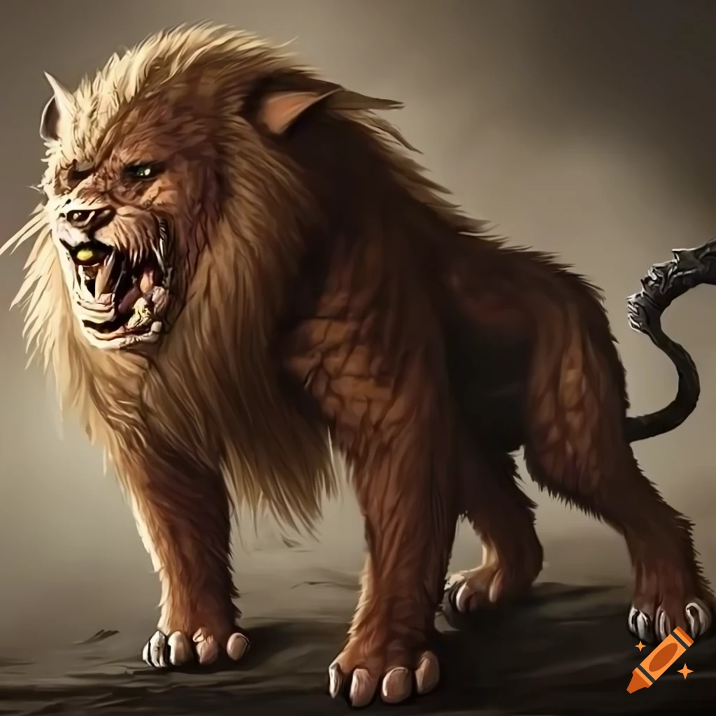 Realistic manticore on Craiyon