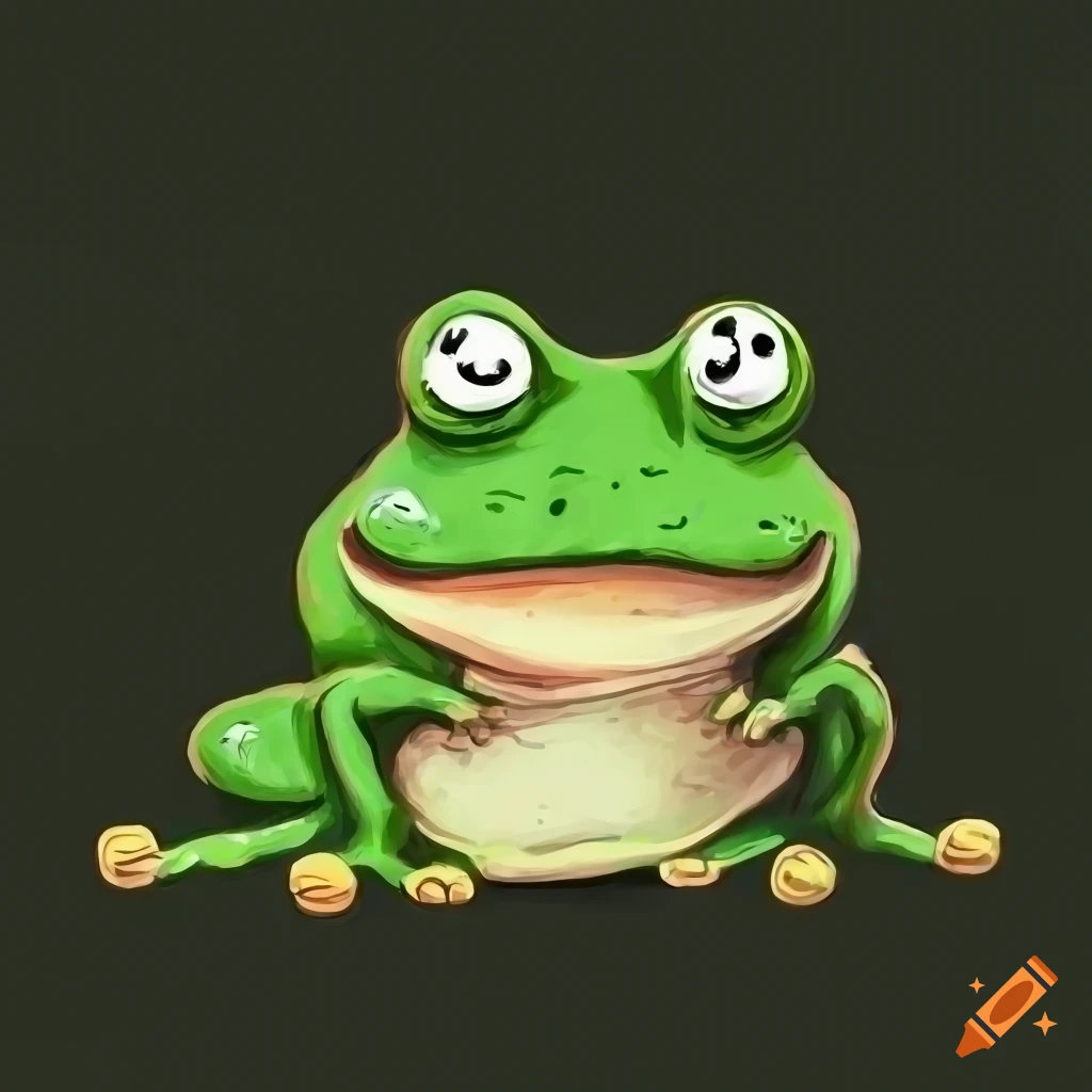 Smiling frog illustration by matsumoto hoji on Craiyon