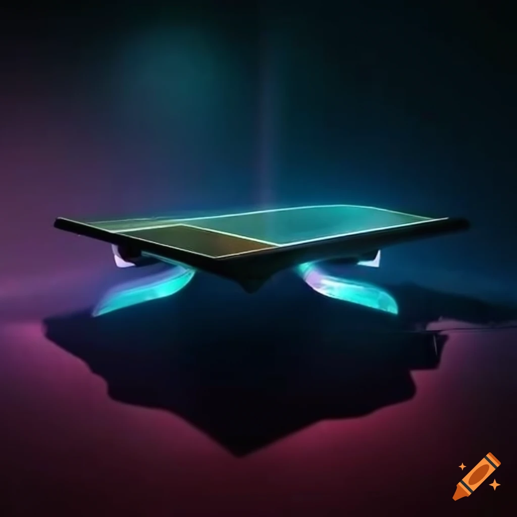 Futuristic ping pong table in a spaceship on Craiyon