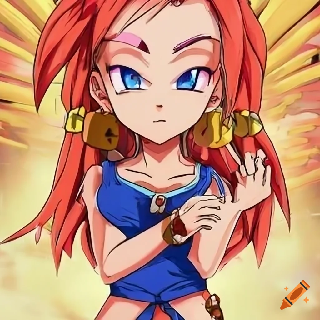 Chibi android girl in anime dragon ball style on Craiyon
