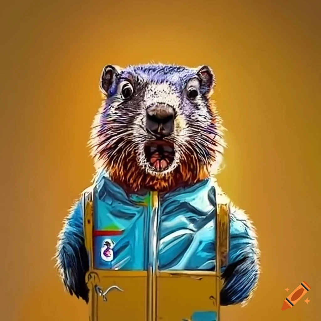 Cheerful marmot with olympic gold medal on Craiyon