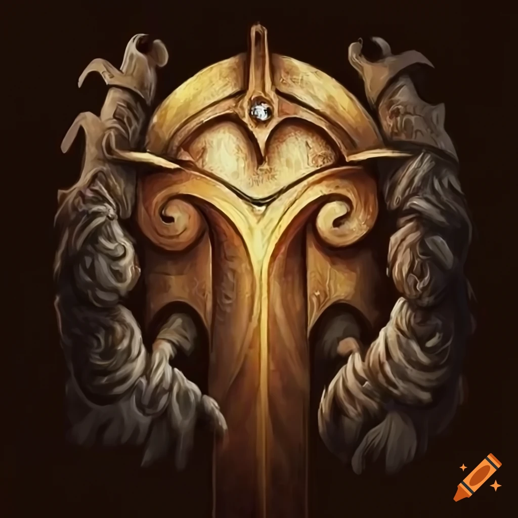 Symbol of an old knight order preserving dwarf culture and rune ...