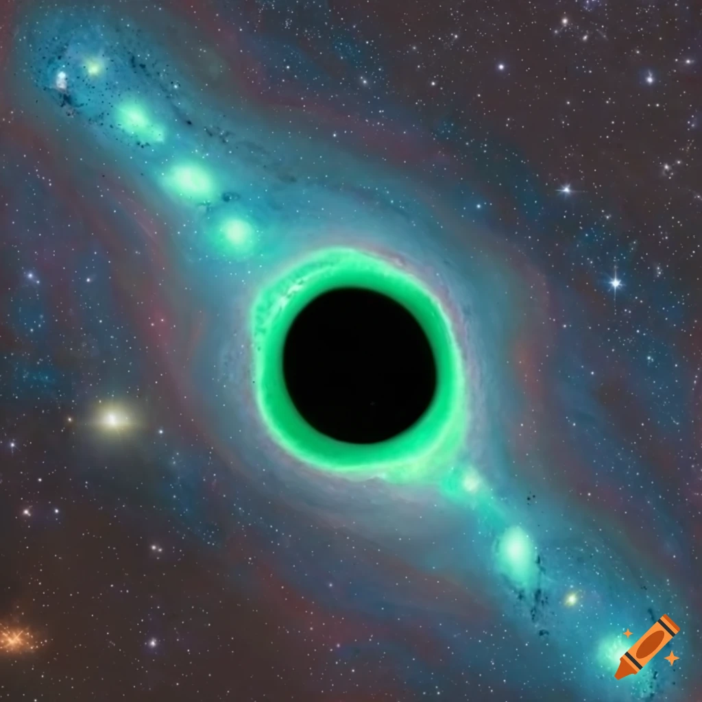 Blue-green gaseous object in a supermassive galaxy with a ghostly radio ...