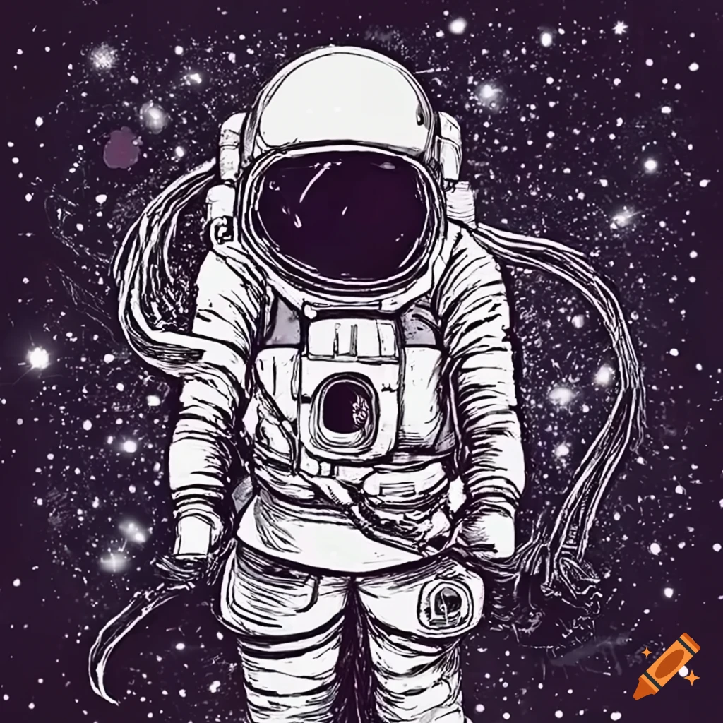 Astronaut fighting an alien in space on Craiyon