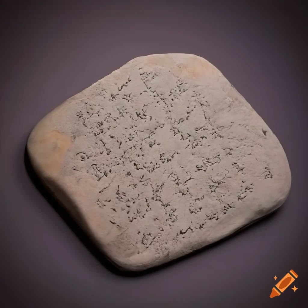 Stone tablet on solid background on Craiyon