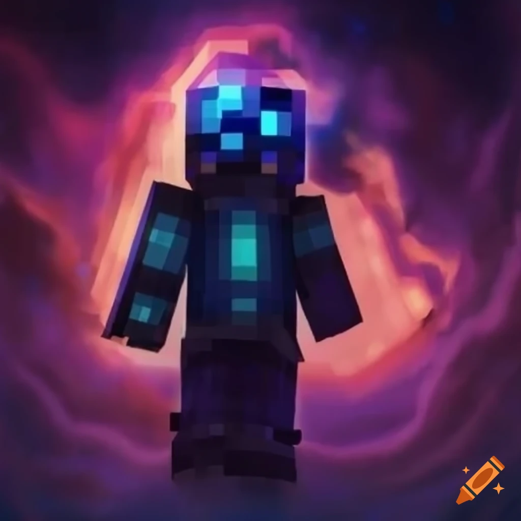 Minecraft skin of a powerful being with a nebula appearance on Craiyon