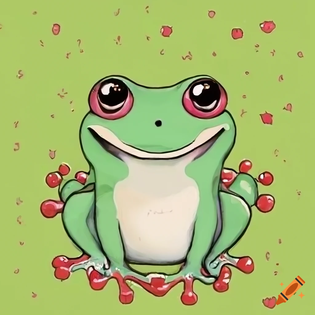 Smiling frog illustration by matsumoto hoji on Craiyon