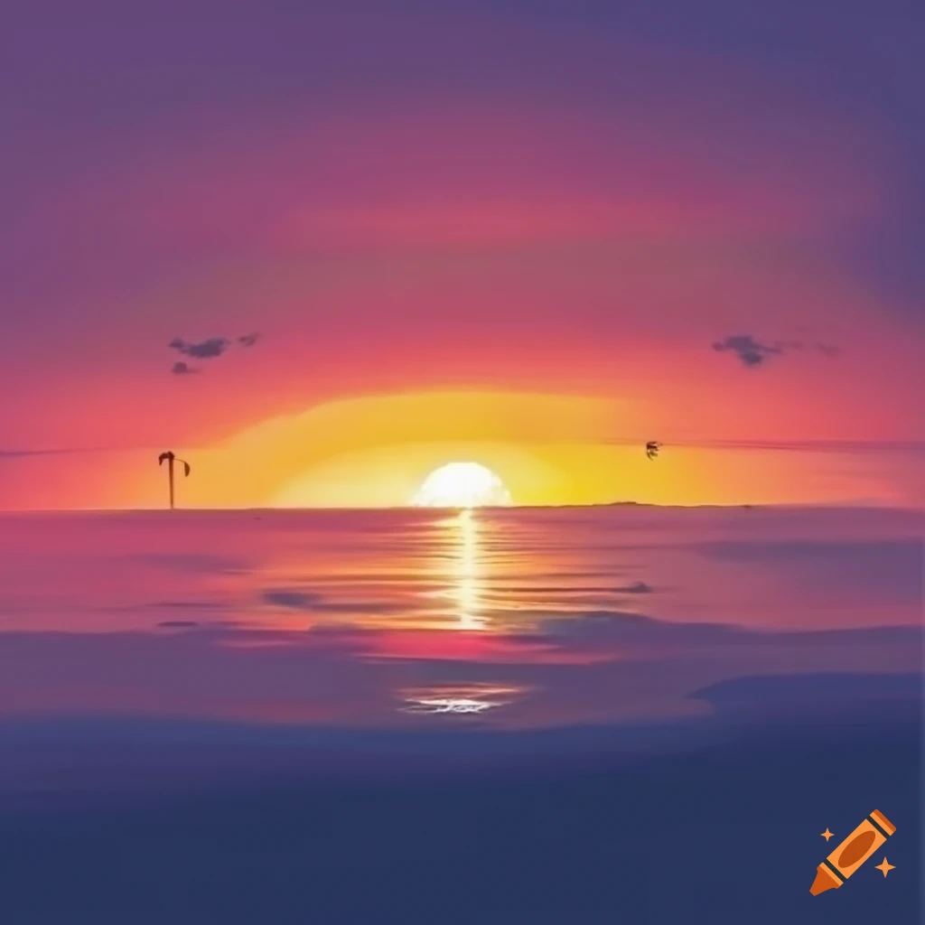 Beautiful sunset on Craiyon