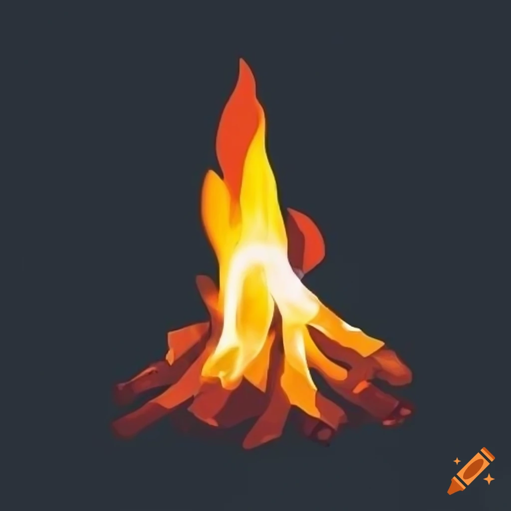 Campfire on a black background on Craiyon
