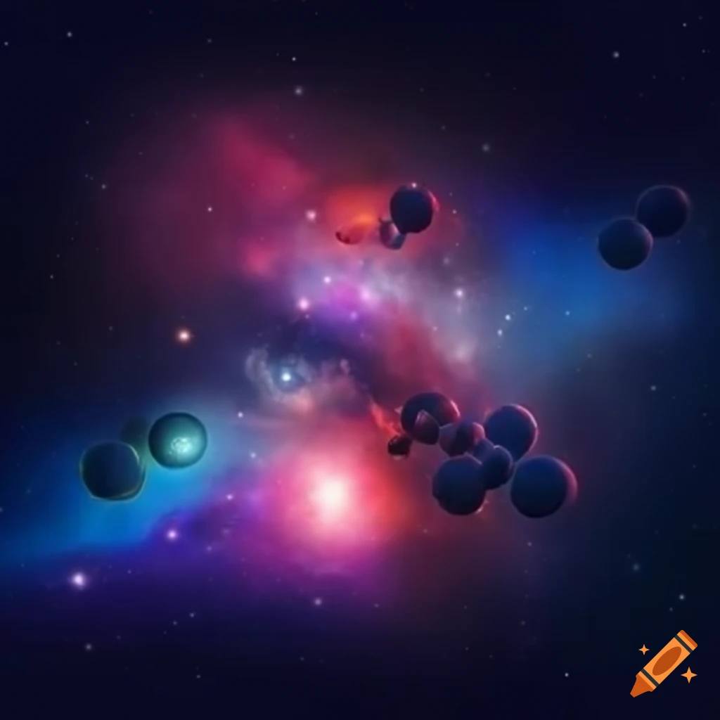 Organic chemistry molecules in galactic space on Craiyon