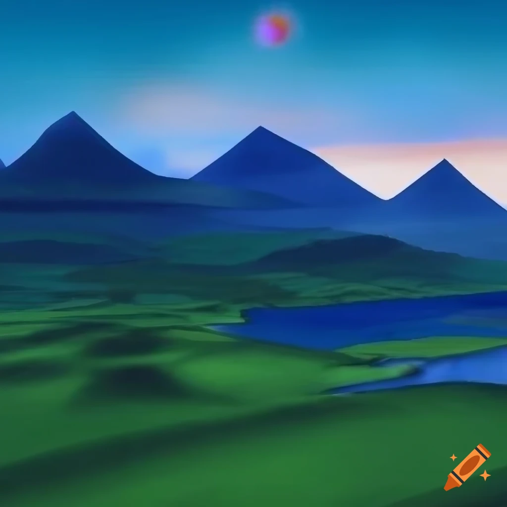 Landscape from super mario 64 on Craiyon