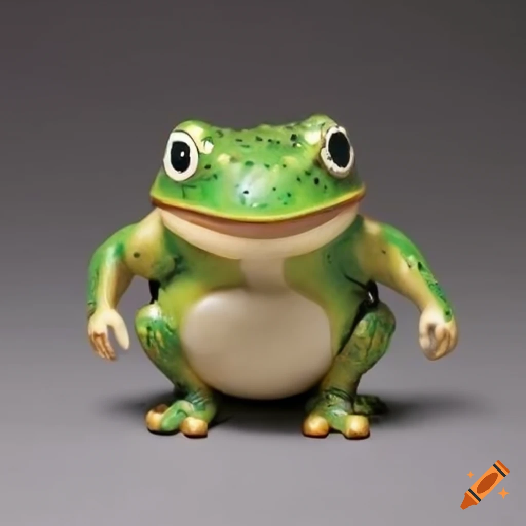 Smiling toad action figure by 19th century japanese artist on Craiyon