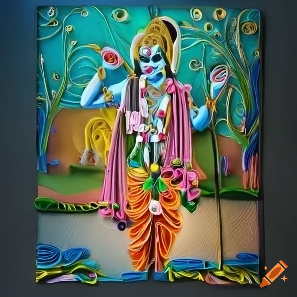 Ramayan quilling art on Craiyon