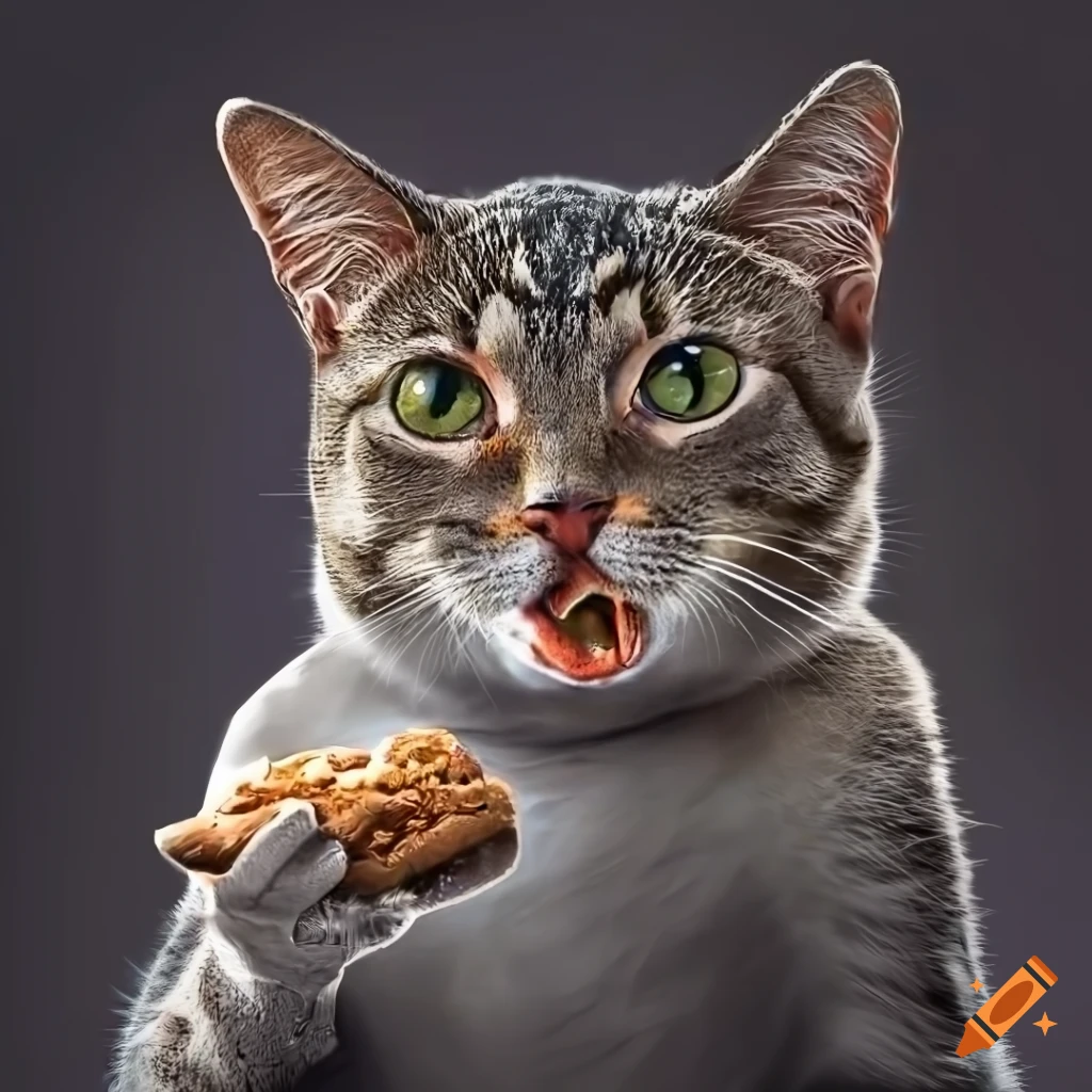 Cat eating a cookie in space on Craiyon