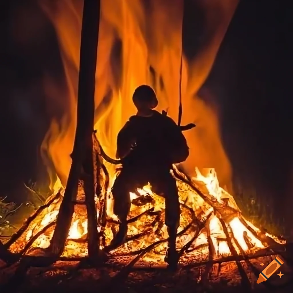 Camp fire on Craiyon