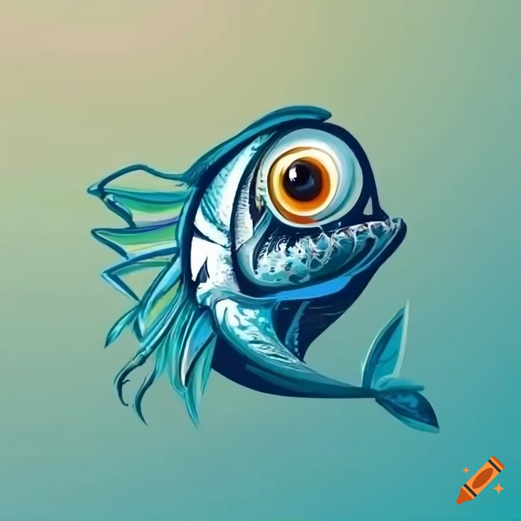 Illustrated logo of a fishing game with a fish clicking on Pesca Games ...