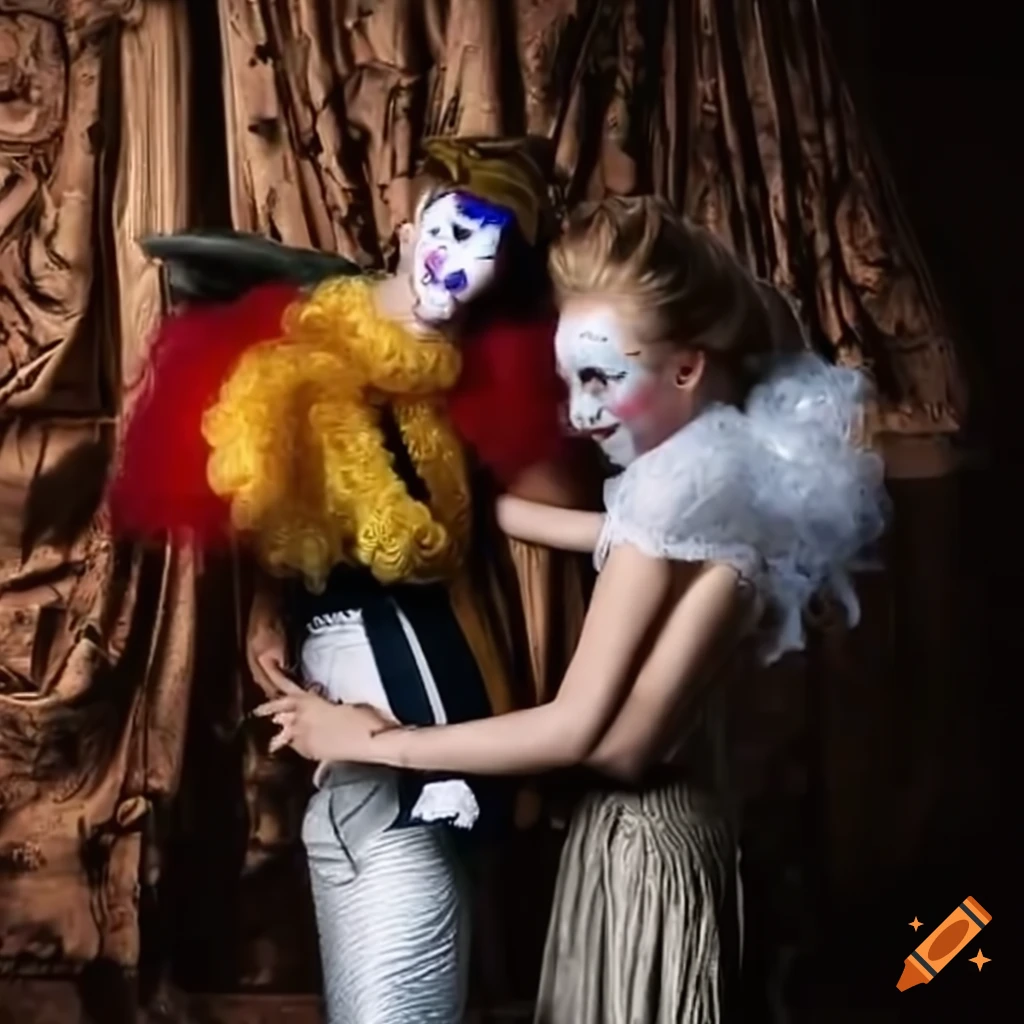 Two clowns shaking hands on Craiyon