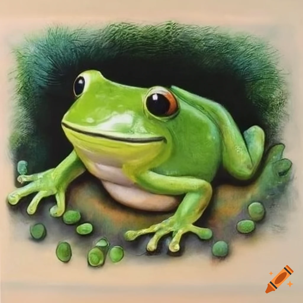 Smiling frog by japanese artist matsumoto hoji on Craiyon
