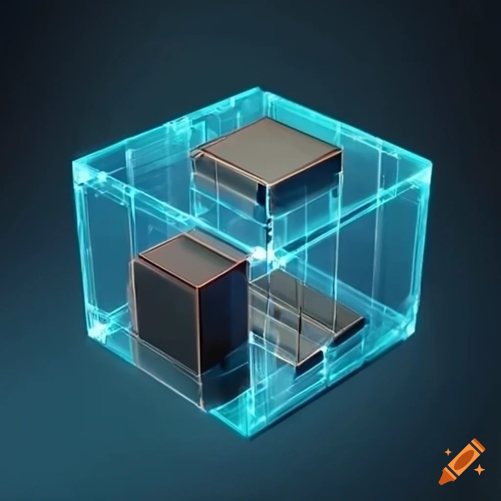 3d Cube Network Of Electronic Components On Craiyon