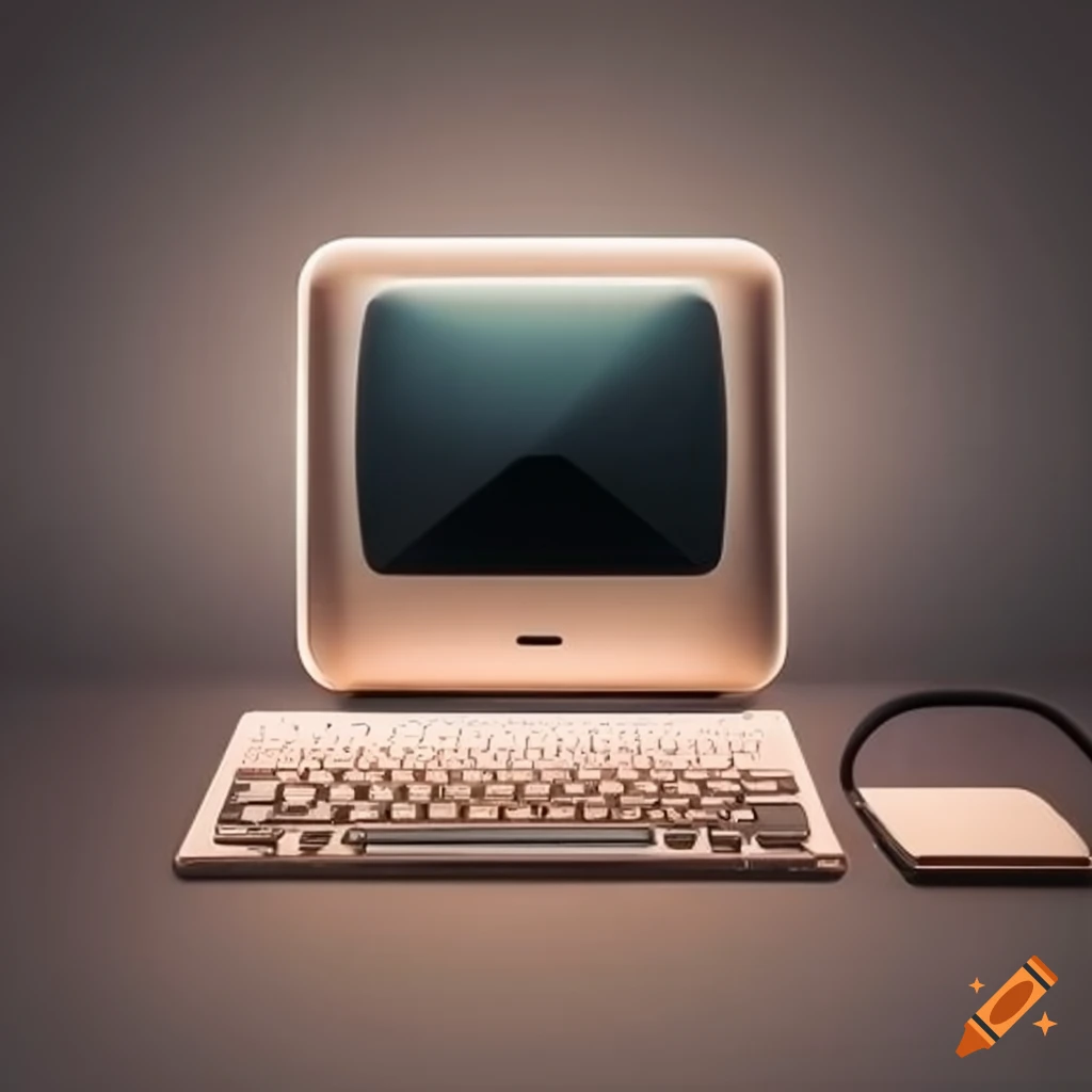 Mac computer on beige background on Craiyon