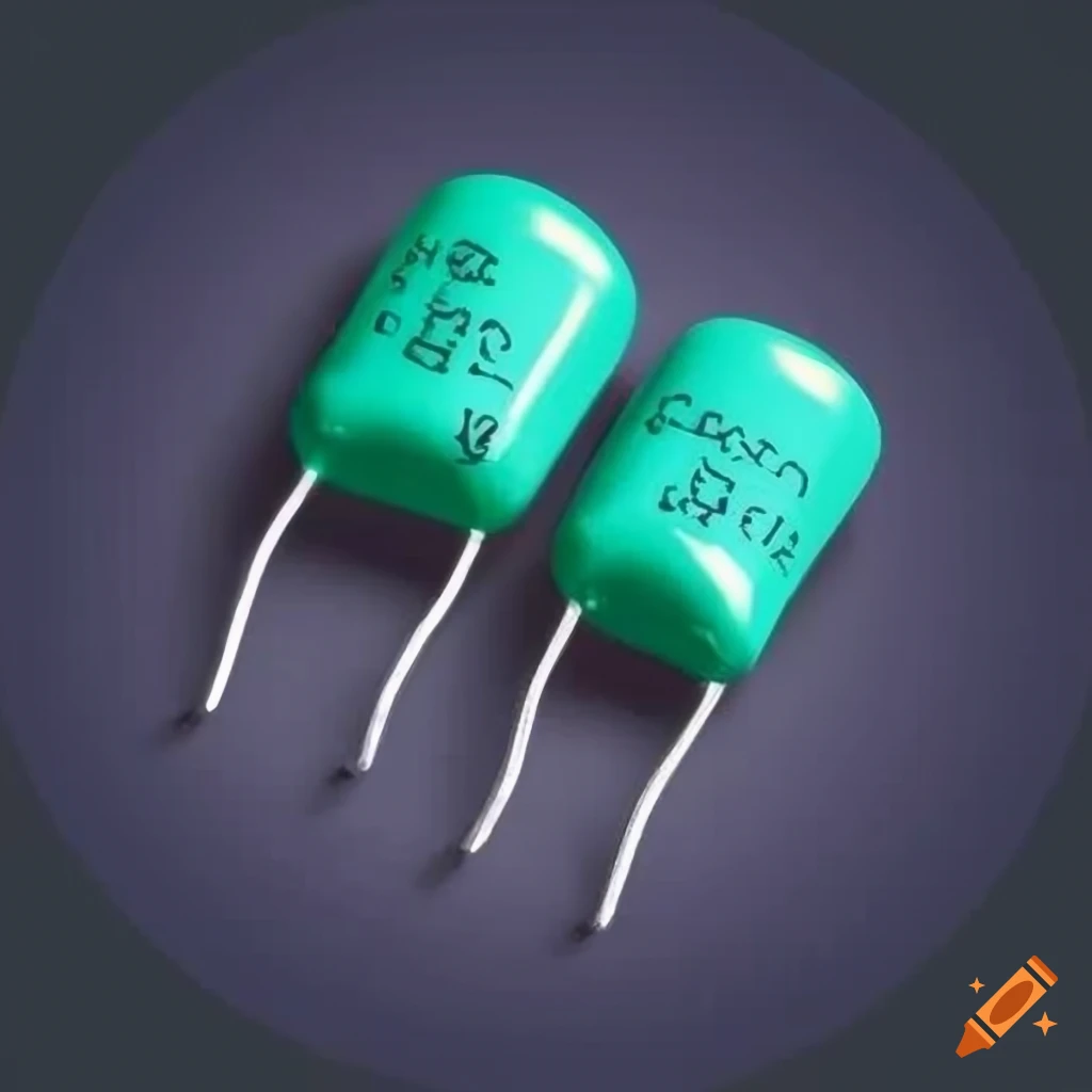 Transparent background image of an electrical circuit capacitor on Craiyon