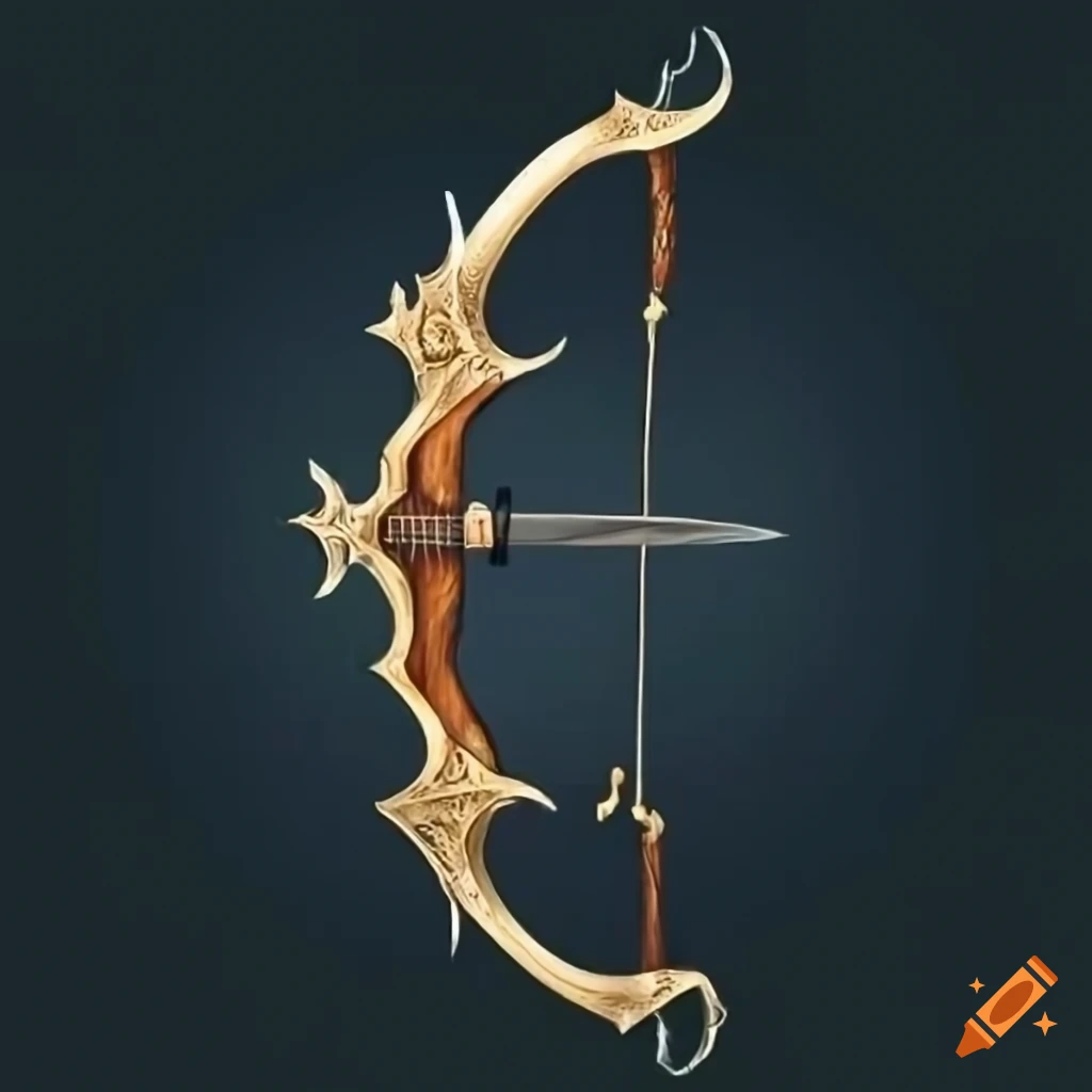 Bard greatbow weapon with musical instrument design on Craiyon