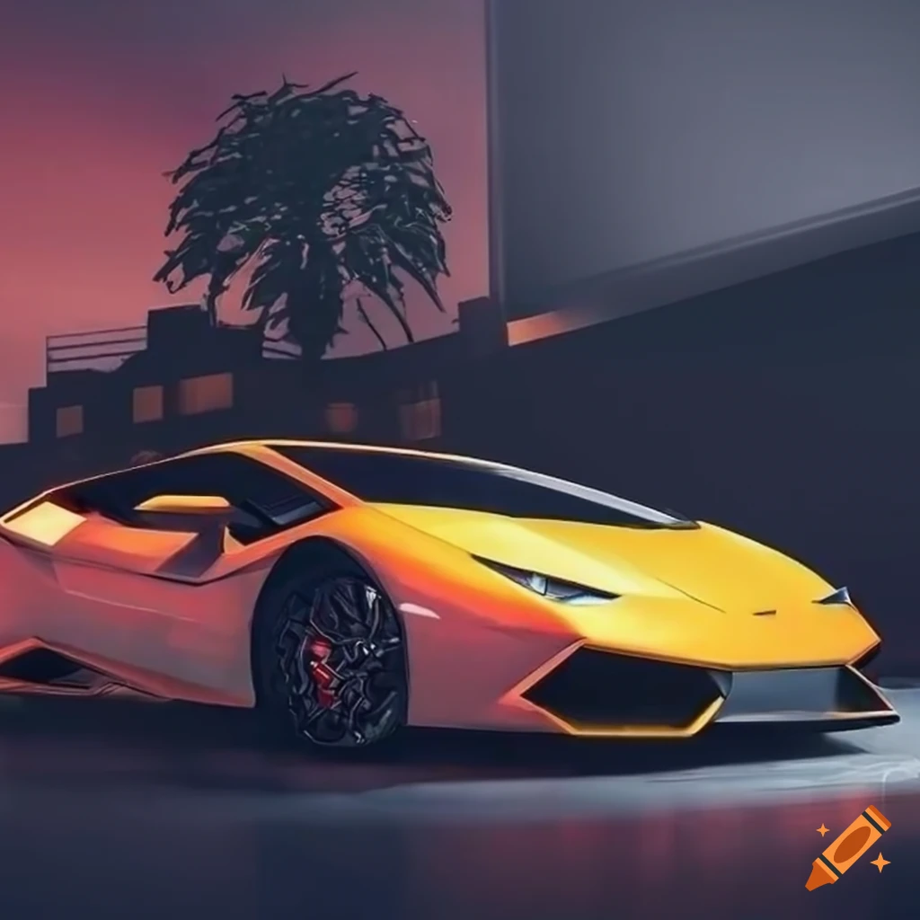 Futuristic and realistic image of a lamborghini huracan for 2060 on Craiyon
