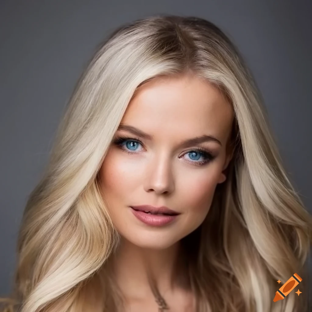 Realistic Detailed Photo Of A Beautiful Blonde Scandinavian Woman With