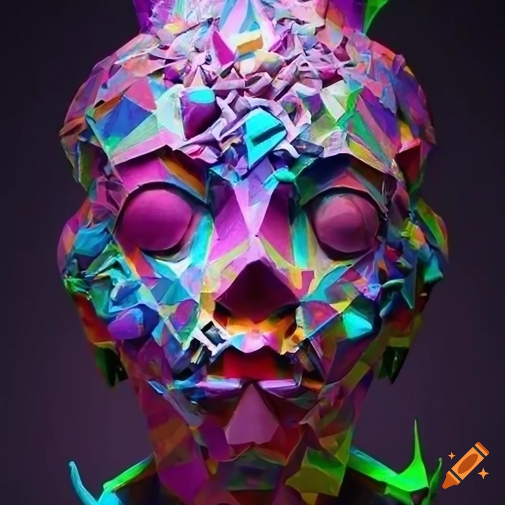 Sculpted origami figures in 4k ultra hd quality with intricate details ...