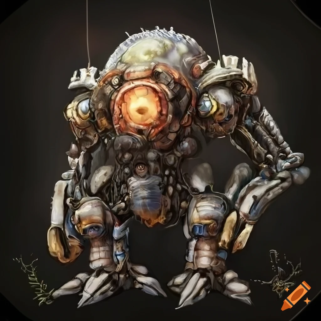 Hybridized Mech artwork with stunning maple lighting on a black ...