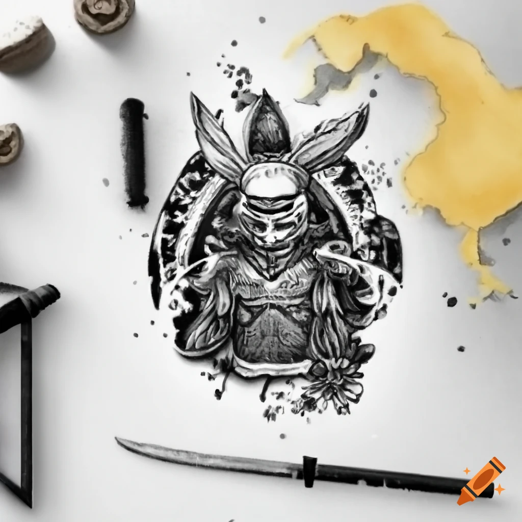 Simple design featuring a mix of samurai, katana, and wolf paw for a ...