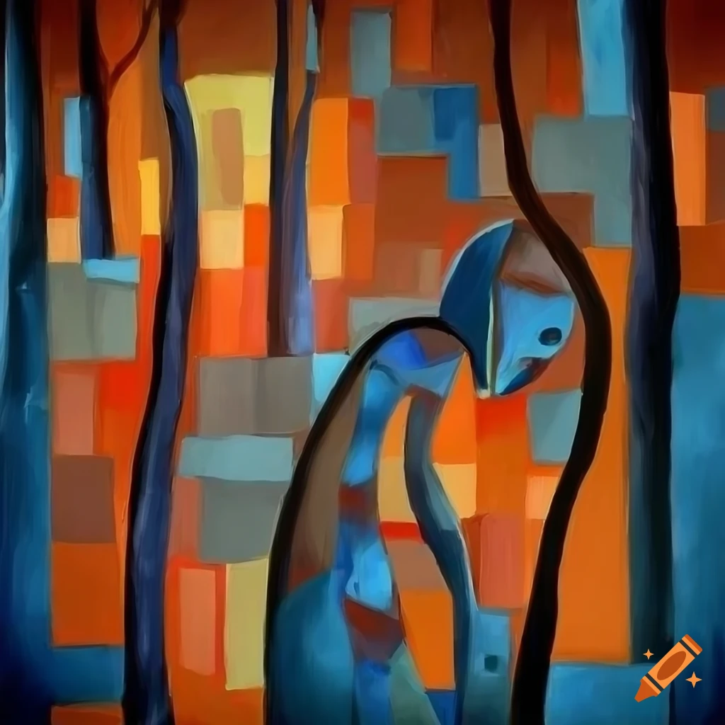 Cubism style painting depicting deep sense of depression in a tree ...