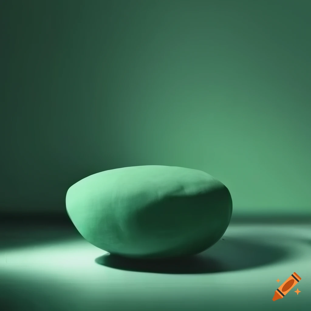 Old dark hotel room with pale green large objects and shadows in dim ...